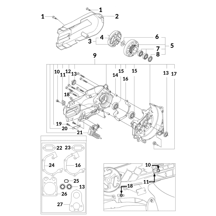 Husqvarna K760 Part Diagram - Crankcase Assembly – Greenred Spares