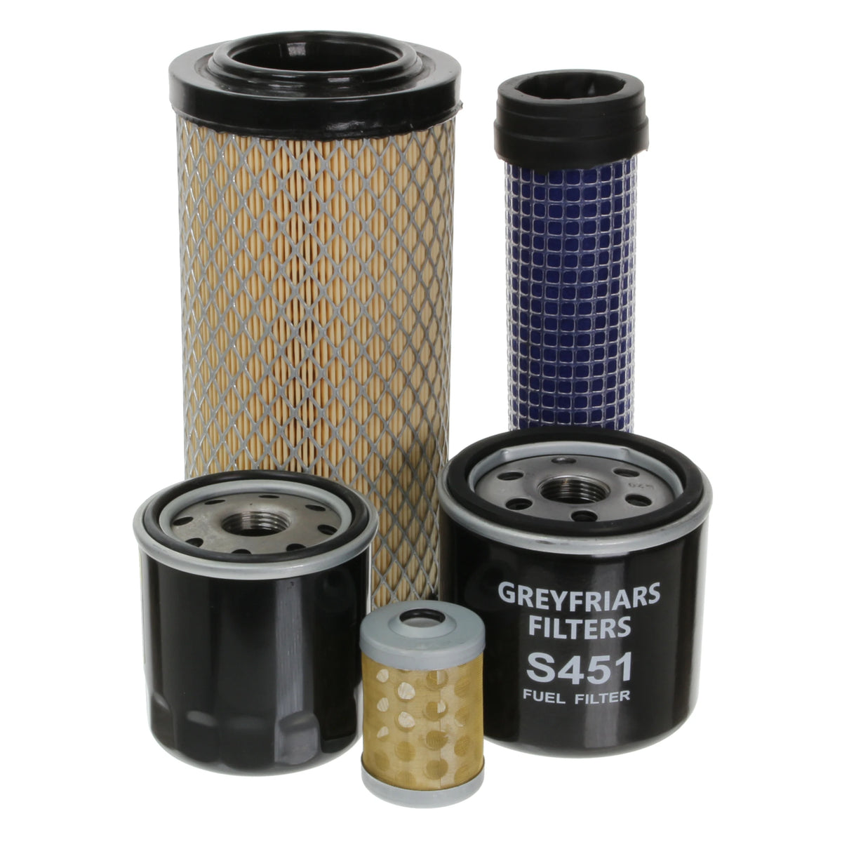 Filter Service Kit for New Holland E 17 C Mini Excavator | Engine: Kub ...