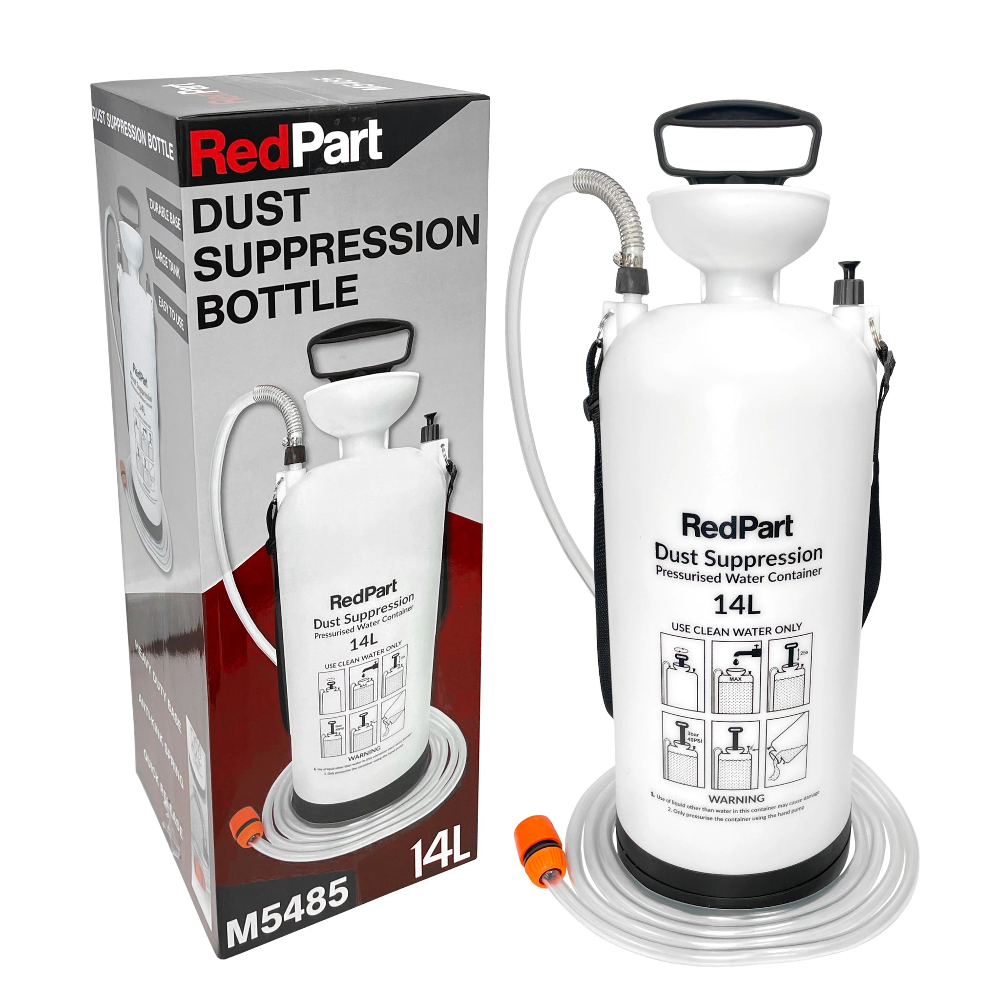 Dust Suppression Water Bottle Assembly with Base - 14L – Greenred Spares